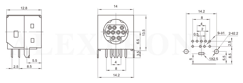 MINI DIN Socket - ALEXTRONIC - Professional in Metal & Plastic Parts ...