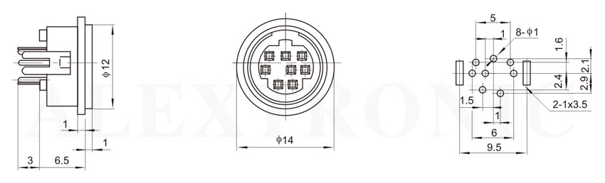 MINI DIN Socket - ALEXTRONIC - Professional in Metal & Plastic Parts ...
