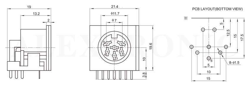 MINI DIN Socket - ALEXTRONIC - Professional in Metal & Plastic Parts ...