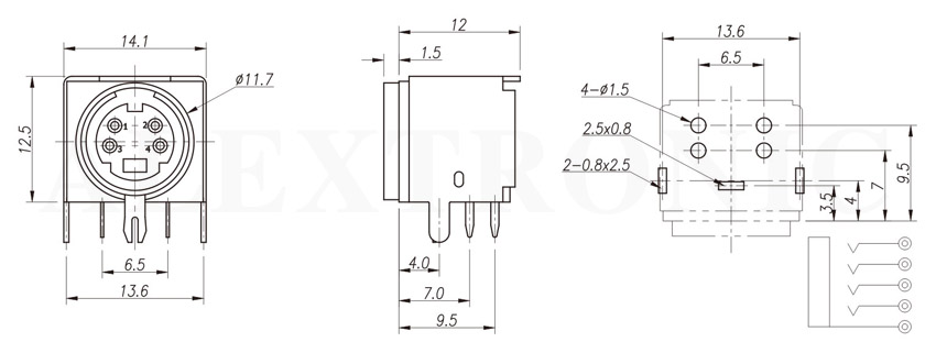 MINI DIN Socket - ALEXTRONIC - Professional in Metal & Plastic Parts ...